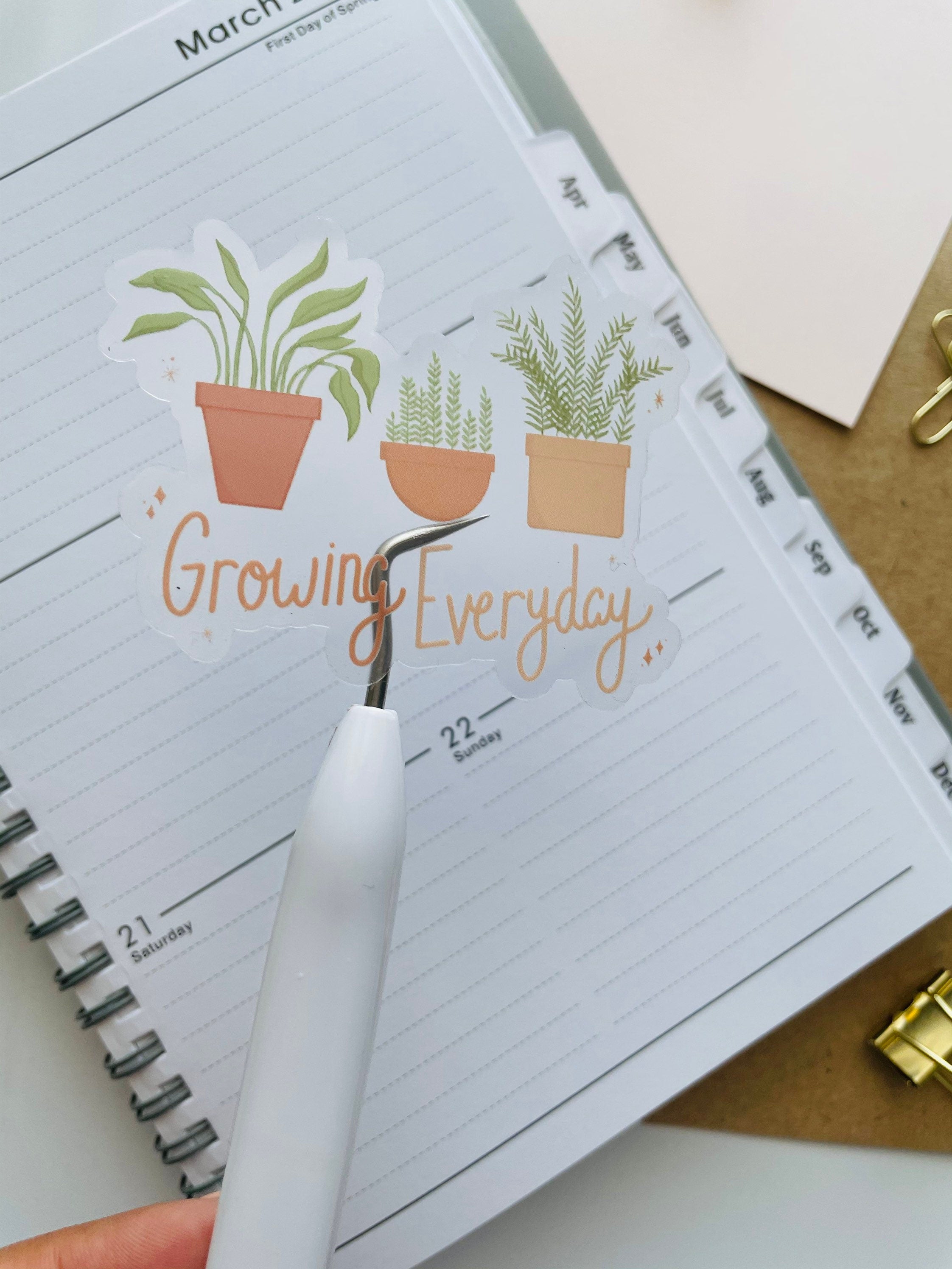 Growing Everyday Plant Clear Sticker – jasmithdesigns